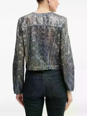 Guess Snake-print Buttoned Jacket