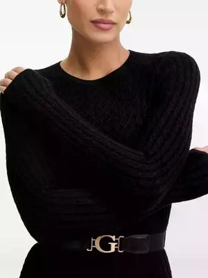 Guess Long-sleeve Textured Dress - Black