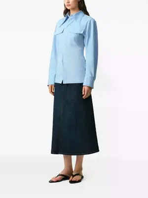 AMI Paris Fitted Cotton Poplin Shirt With Sharp Collar