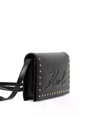 Karl Lagerfeld Embossed Studded Wallet On Strap