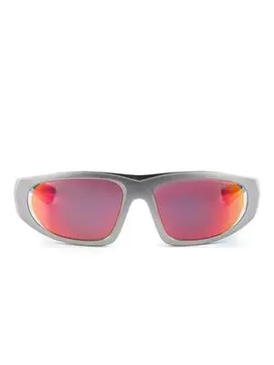 Prada Linea Rossa Oval-frame Sunglasses - Grey
