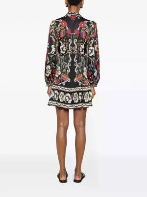 Farm Rio Floral Print V-neck Mini Dress