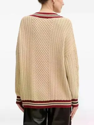 Guess Cable Knit V-neck Sweater