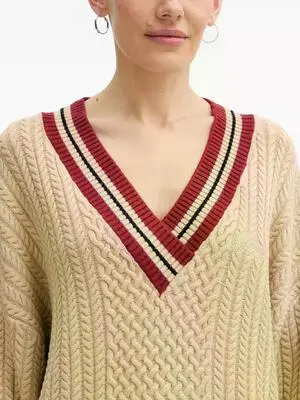 Guess Cable Knit V-neck Sweater