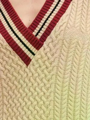 Guess Cable Knit V-neck Sweater