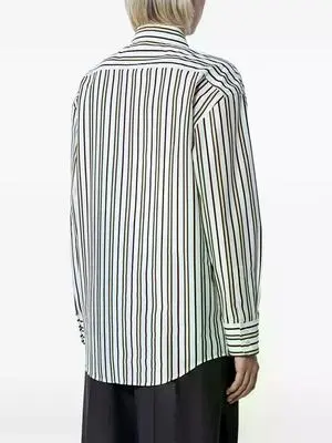 Saint Laurent Striped Shirt With Logo Embroidery