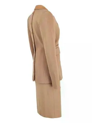 BASILE Skirt Suit With Leather Inserts