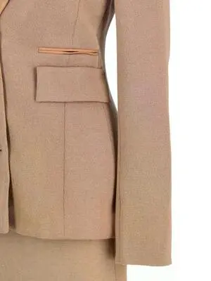 BASILE Skirt Suit With Leather Inserts