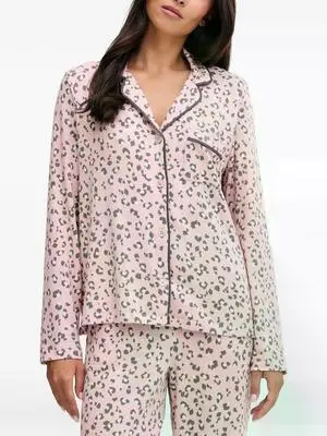 Dkny Buttoned Animal Print Pajama Set