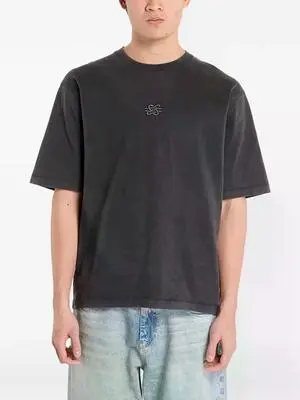 Filling Pieces Boxy Embroidered T-shirt - Grey