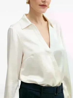 Guess Collared Wrap Blouse