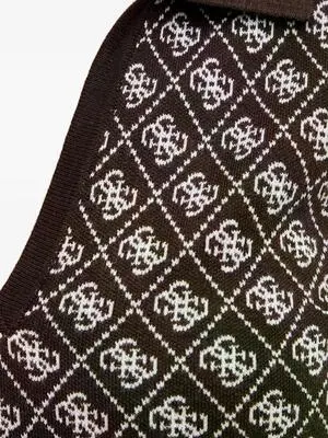 Guess Patterned V-neck Mini Dress - Brown