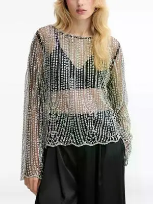GESTUZ Embellished Long-sleeved Top