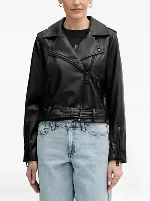 Dkny Belted Jacket With Zippers