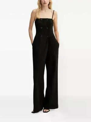 GESTUZ Pinstriped Jumpsuit - Black
