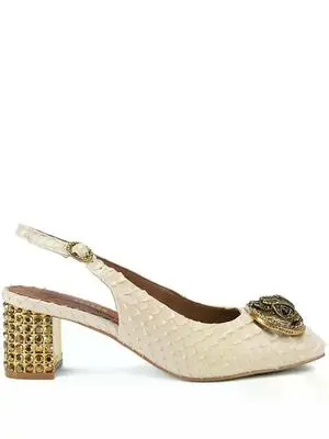 Kurt Geiger Chelsea Leather Slingback Pumps - Neutrals
