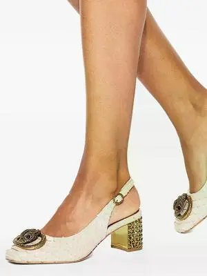 Kurt Geiger Chelsea Leather Slingback Pumps - Neutrals