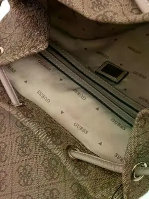 Guess Monogram Flap Backpack - Brown