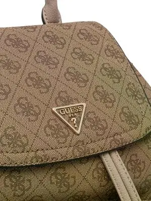 Guess Monogram Flap Backpack - Brown