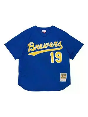 Mitchell & Ness Mlb Brewers 1991 Robin Yount V-neck T-shirt - Blue
