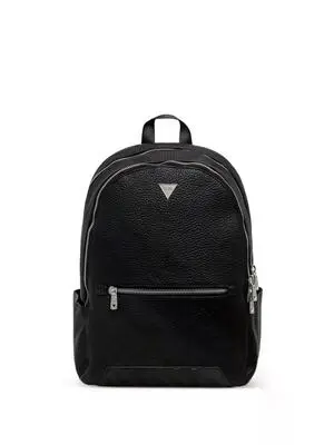 Guess Logo-plaque Zip Backpack - Black