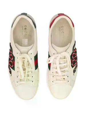Gucci Snake-embroidery Web-stripe Sneakers