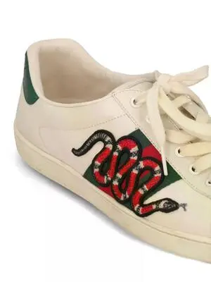 Gucci Snake-embroidery Web-stripe Sneakers