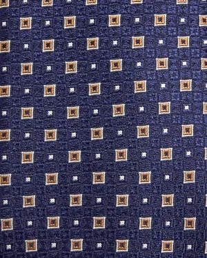 Canali Silk Geometric Neck Tie - Navy