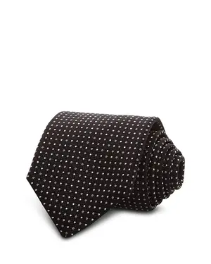 Canali Silk Dot Neck Tie - Black