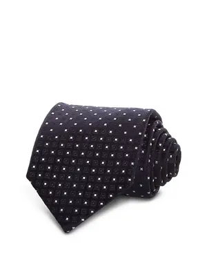 Canali Silk Micro Grid Neck Tie - Navy