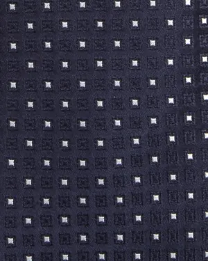 Canali Silk Micro Grid Neck Tie - Navy