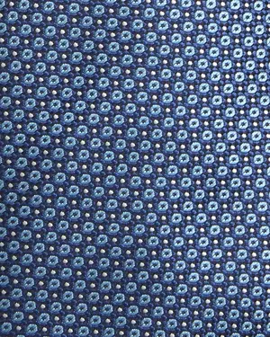 Canali Silk Micro Floral Tie - Blue