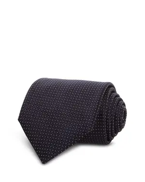 Canali Silk Dot Neck Tie - Navy
