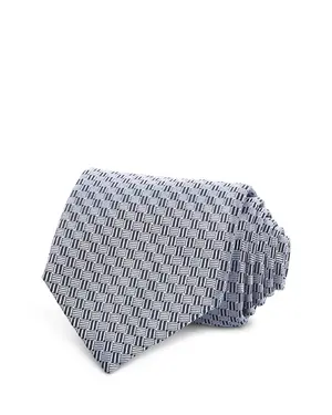 Canali Silk Classic Weave Tie - Light Blue