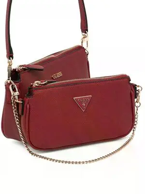 Guess Noelle Chain Satchel Crossbody Bag - Red