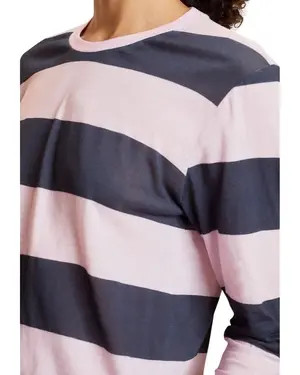 Cynthia Rowley Long Sleeve Striped Cotton Tee