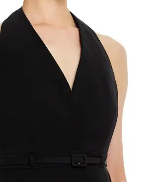 French Connection Harry Belted Halter Top - Black