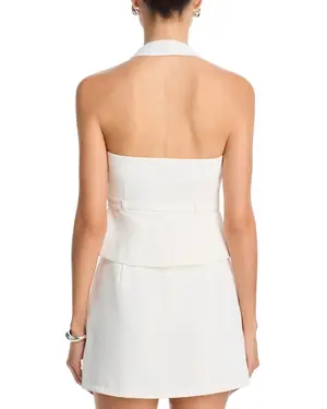 French Connection Harry Belted Halter Top - Summer White