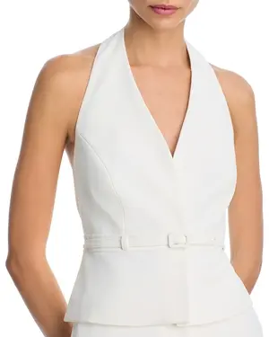 French Connection Harry Belted Halter Top - Summer White