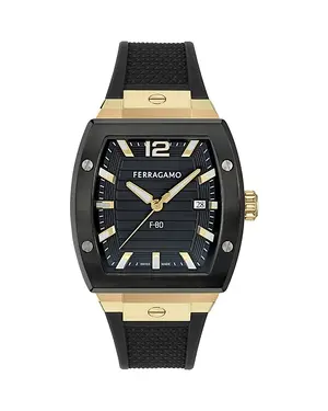 FERRAGAMO Tonneau Watch 42 X 41.8mm - Black/black