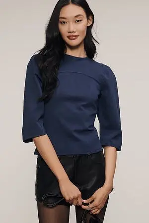 Anthropologie Puff-sleeve Corset Top