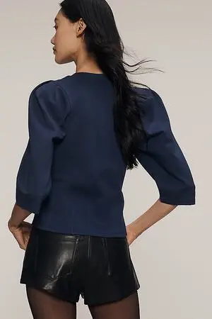 Anthropologie Puff-sleeve Corset Top