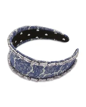 Lele Sadoughi Brigitte Crystal Trim Headband - Blue