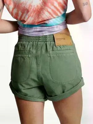ONETEASPOON Elasticated-waistband Khaki Shorts - Green
