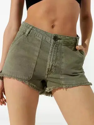 ONETEASPOON Cargo Frayed Hem Shorts