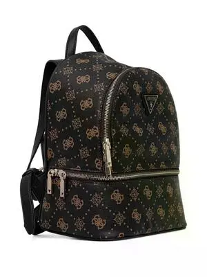 Guess 4g Monogram Zip Backpack - Black