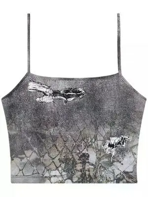 DIESEL® T-halsy Crop Top - Grey