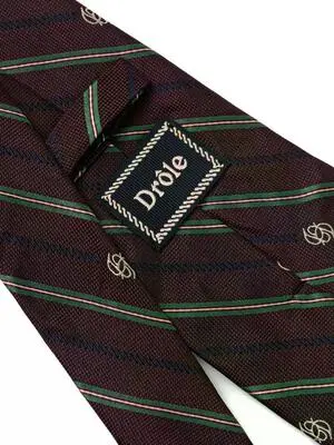 Drole De Monsieur Stripe-pattern Silk Neck Tie