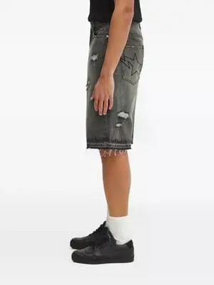 A BATHING APE Star-print Distressed Shorts