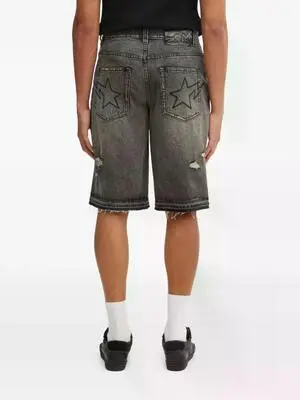 A BATHING APE Star-print Distressed Shorts
